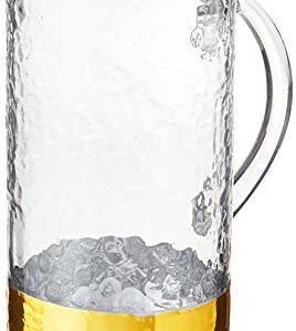 Mud Pie GOLD HAMMERED GLASS PITCHER, 51 oz