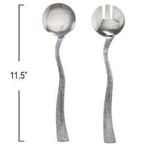 Colleta Home Hammered Stainless Steel Serving Utensils - Salad Spoons - Salad Servers