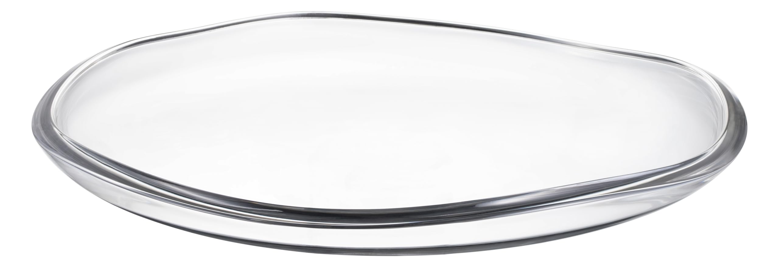 Barski Glass Tray - Plate - - Platter - 13.5" D European Quality - 13.5" Round - Wavy Border - Thick Glass - Made in Europe