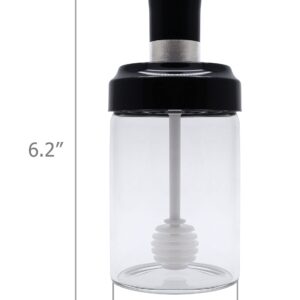 Excelity Honey Jar with Dipper and Lid Clear Glass Container for Storing and Dispensing Honey