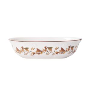 pfaltzgraff autumn berry oval vegetable bowl, white, 11.5 inches