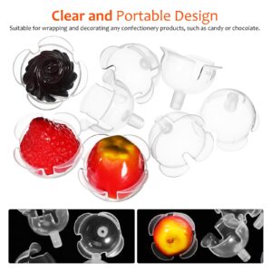 Toddmomy 100pcs Clear Chocolate Box Holder Chocolate Ball Holder Case Flower Candy Packaging Case Candy Ball Bouquet DIY Fixed Base for Birthday Wedding Party Supplies