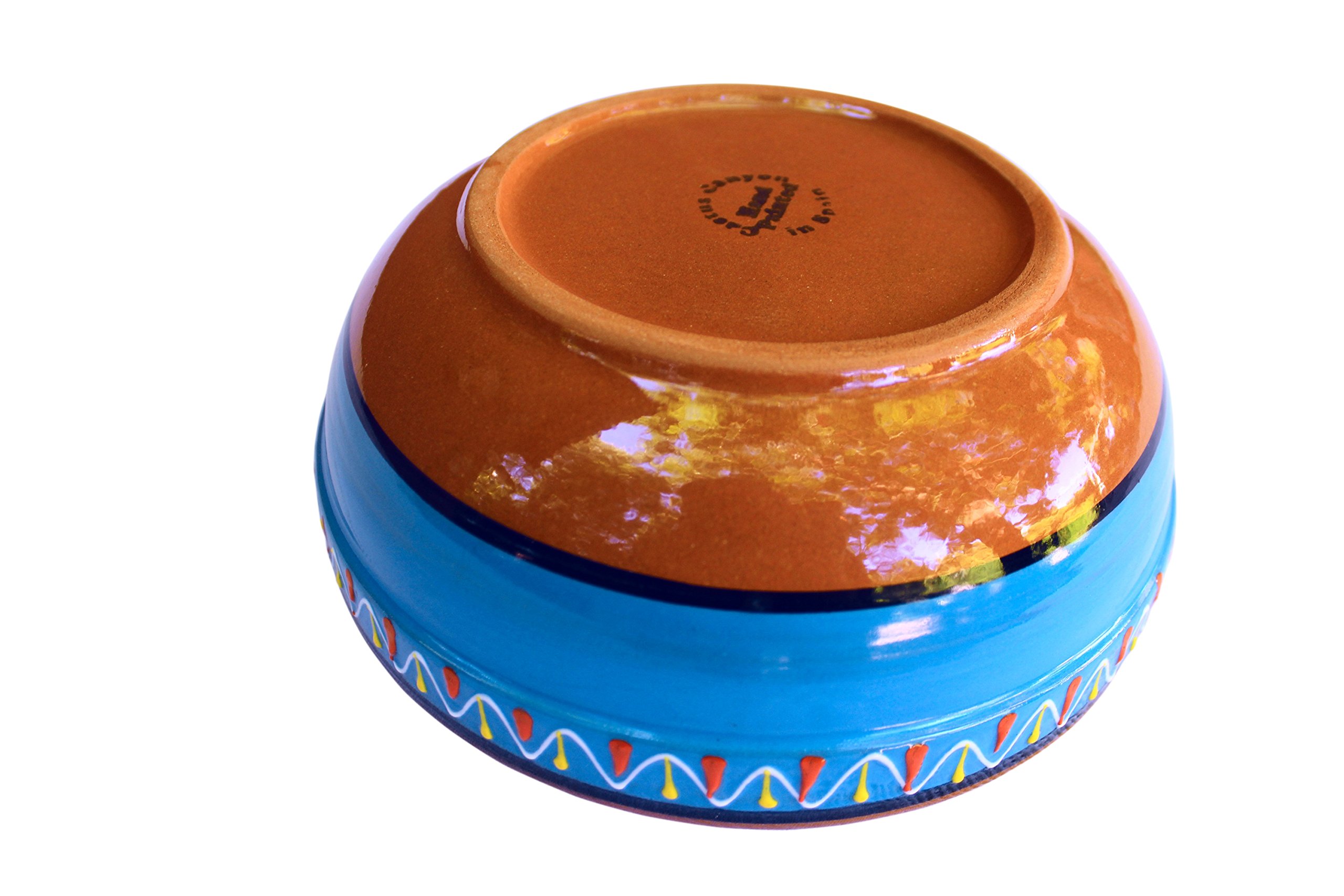 Cactus Canyon Ceramics Spanish Terracotta Deep Serving Dish, Blue