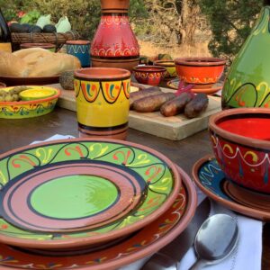 Cactus Canyon Ceramics Spanish Terracotta Deep Serving Dish, Blue