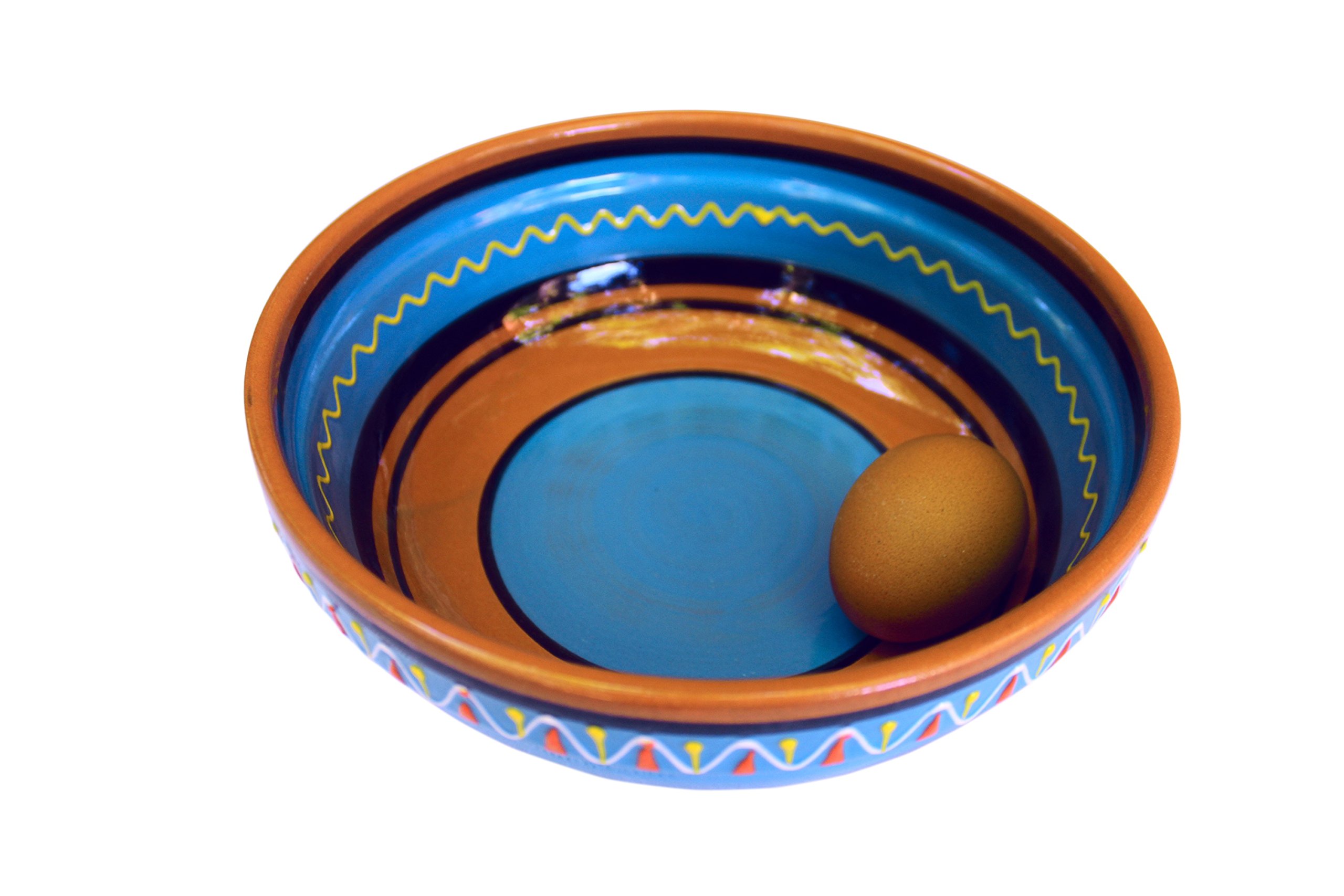 Cactus Canyon Ceramics Spanish Terracotta Deep Serving Dish, Blue