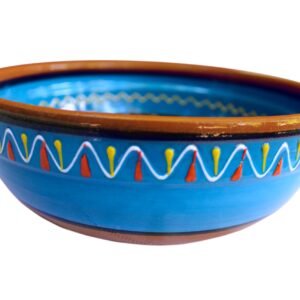 Cactus Canyon Ceramics Spanish Terracotta Deep Serving Dish, Blue