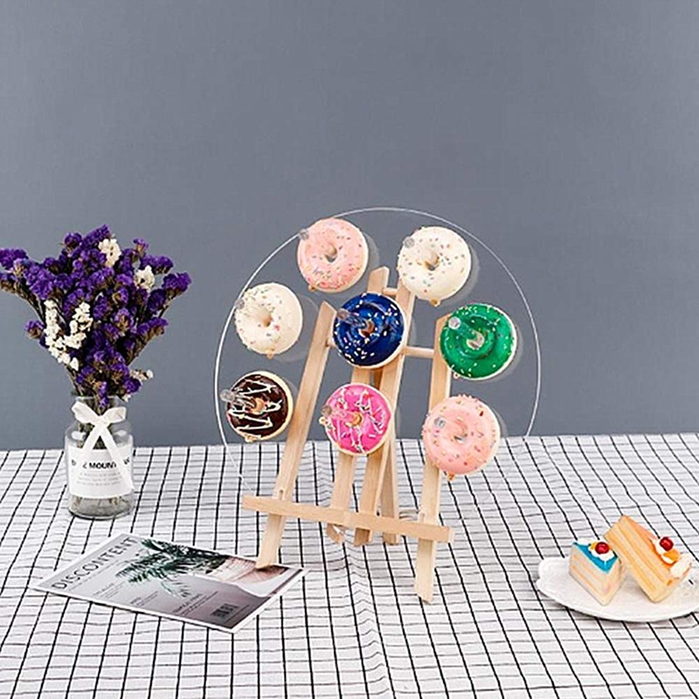 NA 3Pcs Acrylic Donut Stands, Bagel Stand, Clear Dessert Cake Display, Doughnut Holder Tower for Wedding, Baby Shower, Birthday Parties, Sweet Tables (12 Inch, Round)