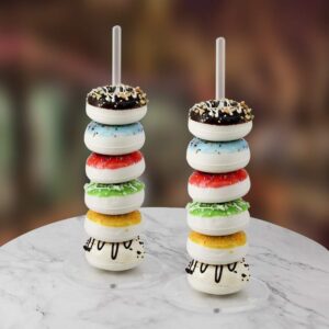 NA 3Pcs Acrylic Donut Stands, Bagel Stand, Clear Dessert Cake Display, Doughnut Holder Tower for Wedding, Baby Shower, Birthday Parties, Sweet Tables (12 Inch, Round)