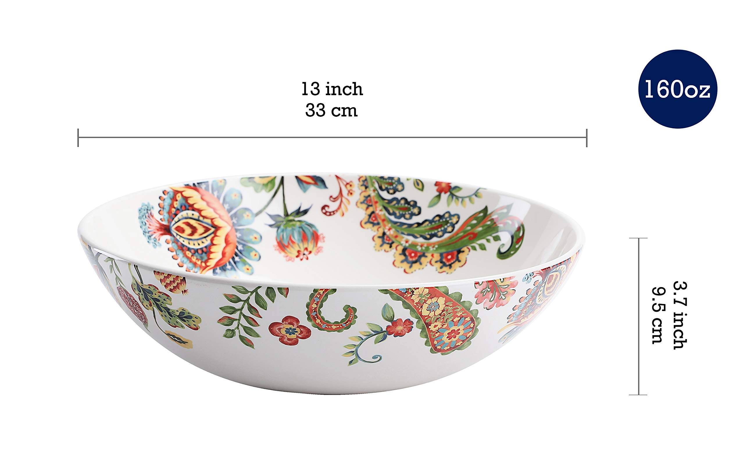 Bico Protea Cynaroides Ceramic 13 inch Serving Bowl, Microwave & Dishwasher Safe