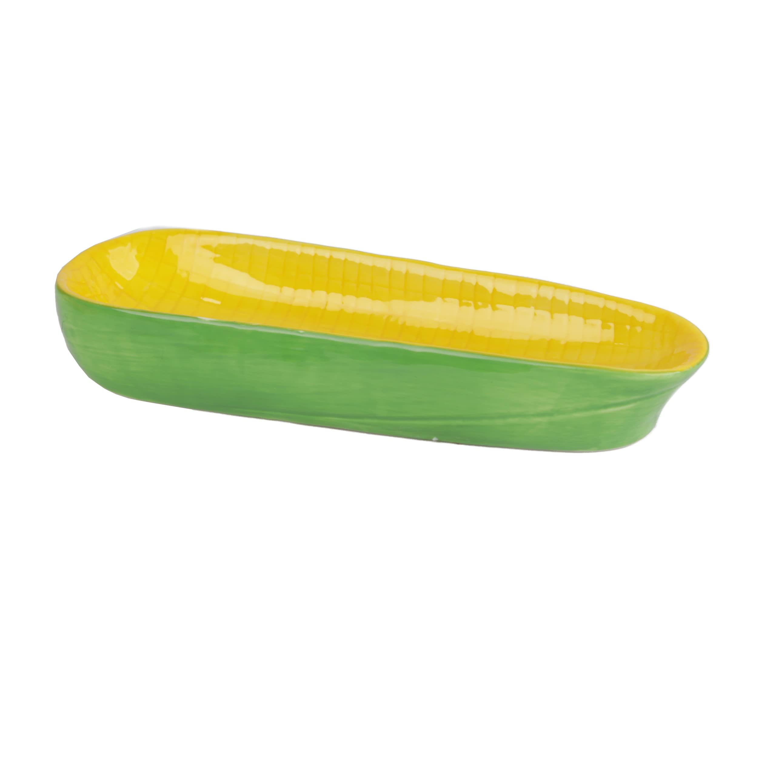 Servette Home Novelty Ceramic 8.5" Corn on The Cob Dish