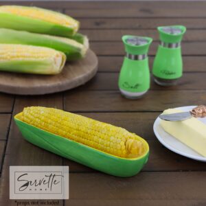 Servette Home Novelty Ceramic 8.5" Corn on The Cob Dish