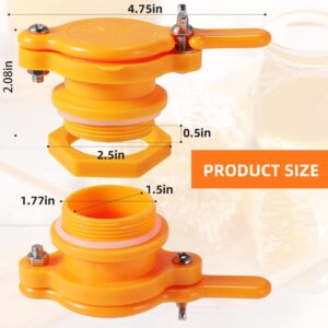 kailund 2Pcs Honey Gate Valve for Extractor, Honey Extractor Tap Durable Nylon Honey Bucket Valves for 5 Gallon Bucket Honey Extractor Equipment Beekeeping Supplies