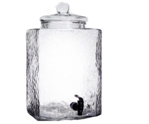 5 gallon glass beverage dispenser with spigot clear modern large serveware