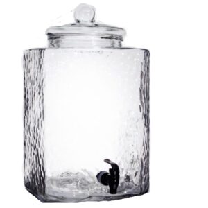 5 Gallon Glass Beverage Dispenser with Spigot Clear Modern Large Serveware