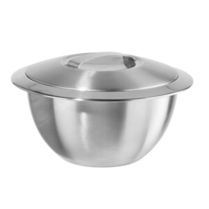 oggi double wall insulated hot/cold serving bowl - 1 qt, 1 quart, silver