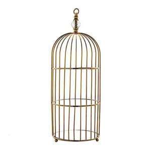 balsacircle 22-inch gold 3 tier metal mirror glass hanging bird cage dessert cupcake stand wedding reception party table decorations