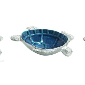 Deco 79 Aluminum Turtle Serving Bowl, Set of 3 8"W, 2"H, Silver