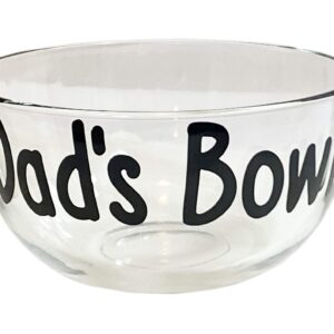 Dad's Bowl, Personalized Glass Dish, Ice Cream, Cereal or Snacks, Customized