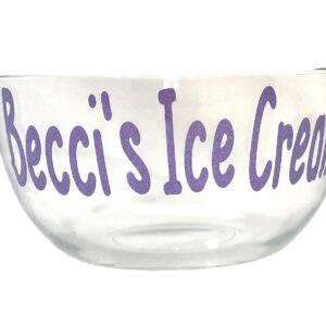 Dad's Bowl, Personalized Glass Dish, Ice Cream, Cereal or Snacks, Customized