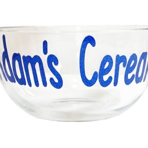 Dad's Bowl, Personalized Glass Dish, Ice Cream, Cereal or Snacks, Customized