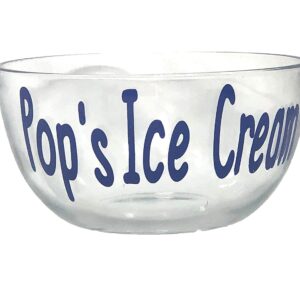 Dad's Bowl, Personalized Glass Dish, Ice Cream, Cereal or Snacks, Customized