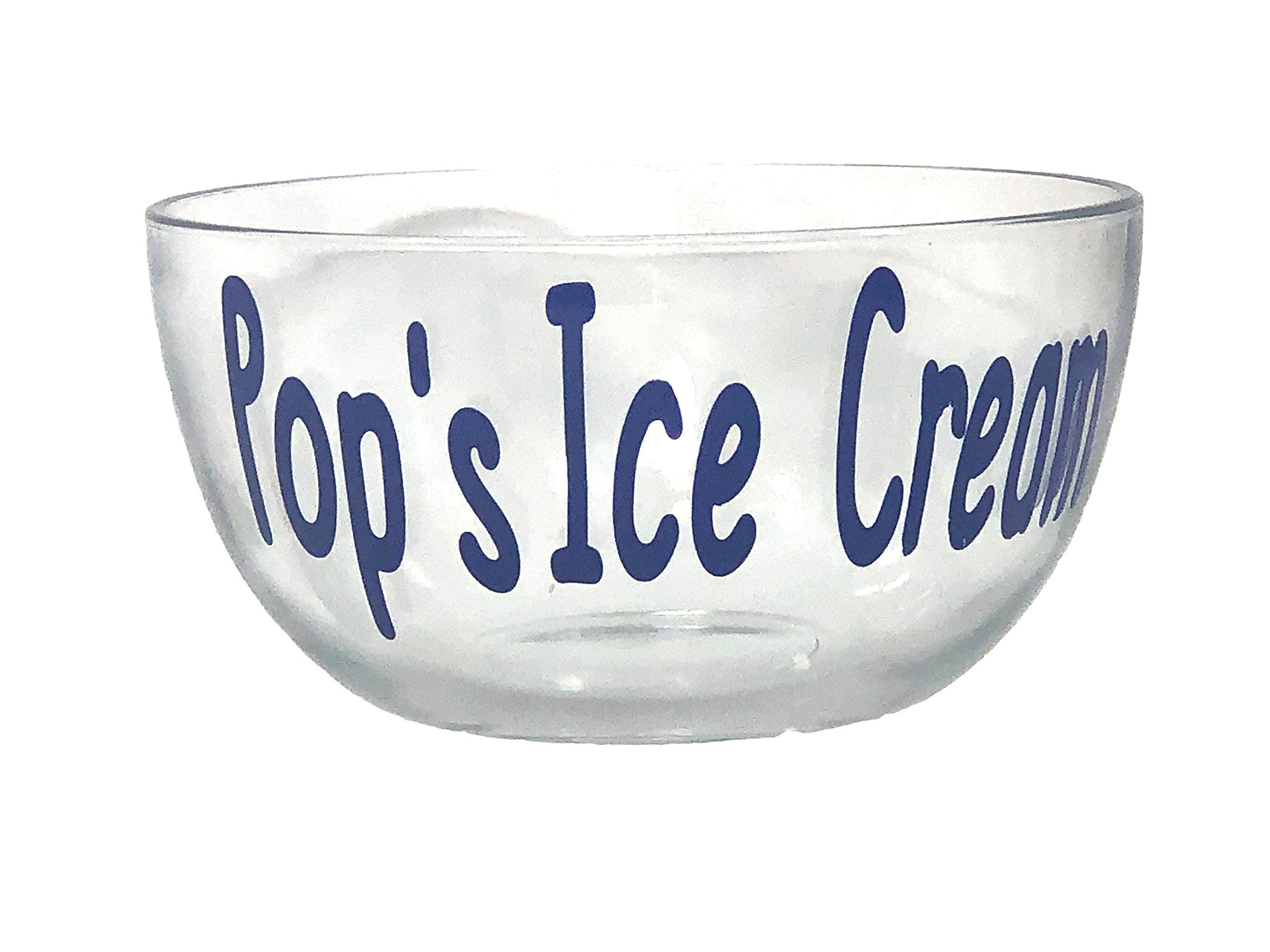 Dad's Bowl, Personalized Glass Dish, Ice Cream, Cereal or Snacks, Customized