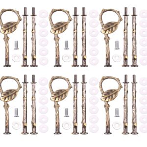 3-Tier 13.5’’ Cupcake Stand Hardware Fittings, Metal Mold Crown Holder DIY Making for Fruit Plate Cake Stand Snack Tray Replacement Parts for Tea Party Wedding Decoration (6 Sets - Retro Gold Leaf)