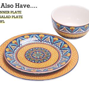 Bico Havana Ceramic Dipping Bowl Set (9oz bowls with 14 inch platter), for Sauce, Nachos, Snacks, Microwave & Dishwasher Safe