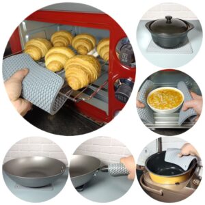 Hotsyang Trivets for Hot Dishes, Silicone Trivets for Hot Pots and Pans, Trivets for Granite Countertops, Silicone Mats for Kitchen Counter, Silicone Hot Pads Pot Holders, hot Pads Square Grey 6 Pack