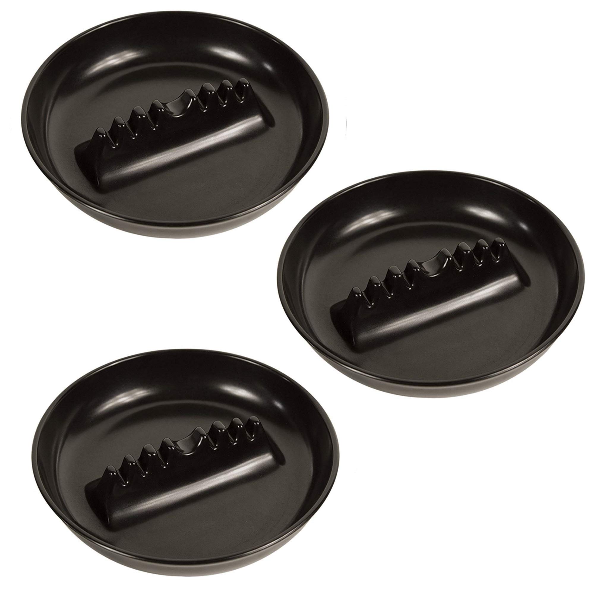 Fox Run 6121 Melamine Ash Tray, Regular, Black, 3 Pack