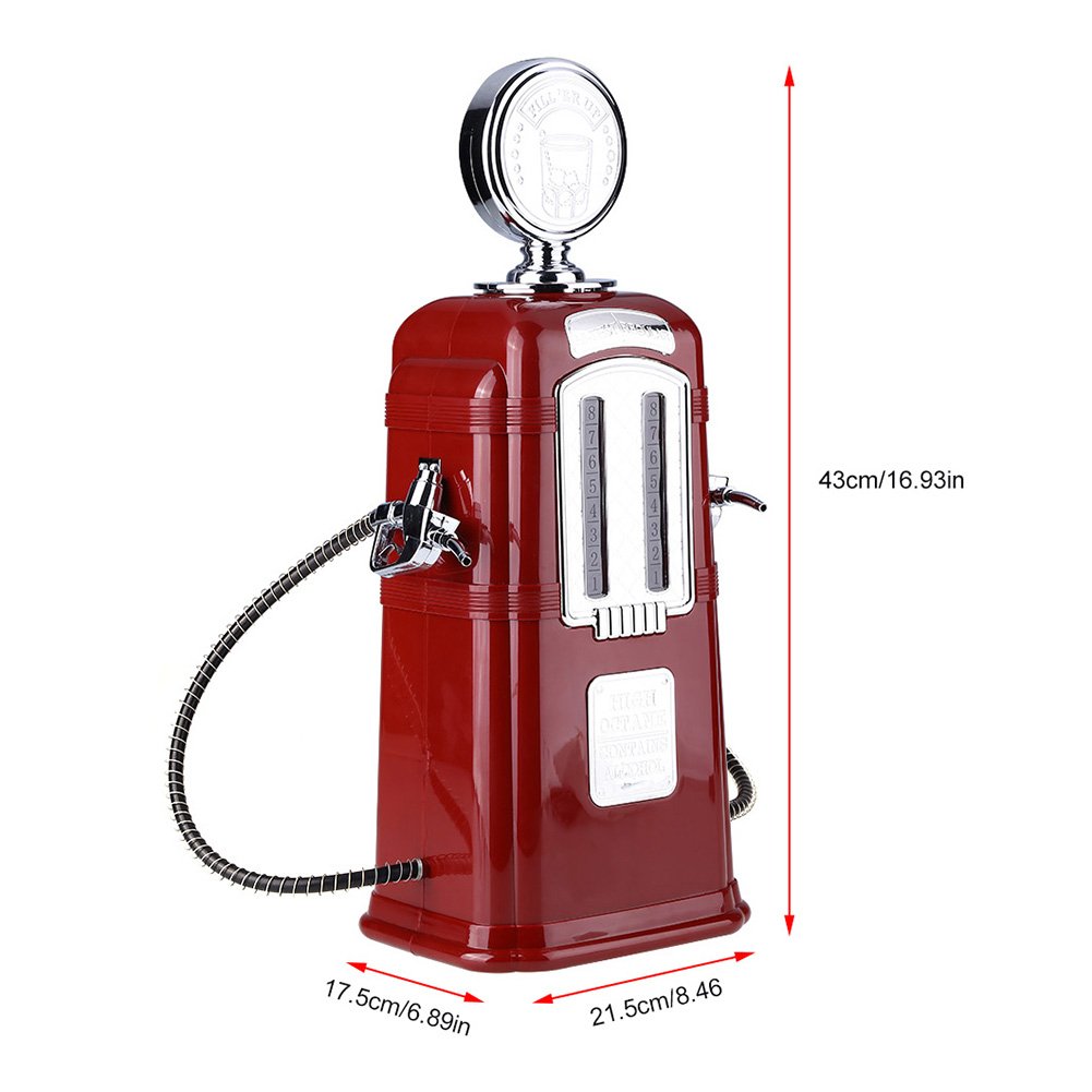 VBESTLIFE, Juice/Beer/Oil/Cocktails/Punches Pourer / 1000 CC Double Switch Drinks Beverage Pump Liquor Drinks Dispenser for Bars/Hotels/Tea Houses/KTV/Safety and Health(RED)