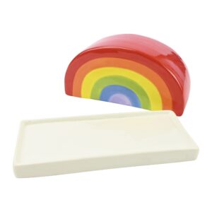 Rainbow Ceramic Lidded Butter Dish