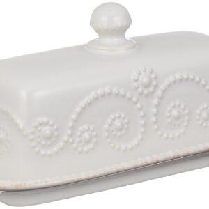 Lenox French Perle Covered Butter Dish, White -