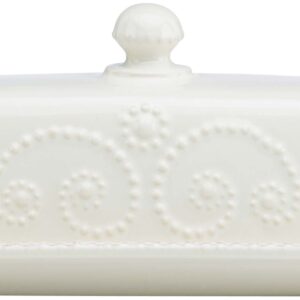 Lenox French Perle Covered Butter Dish, White -