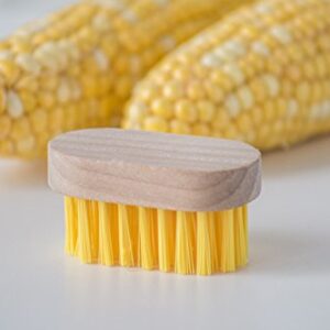 Fox Run Corn Desilking Brush, Wood and Plastic