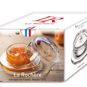 Butter Dish, Round, Clear Glass With Bee Design on Cover - By La Rochere - France