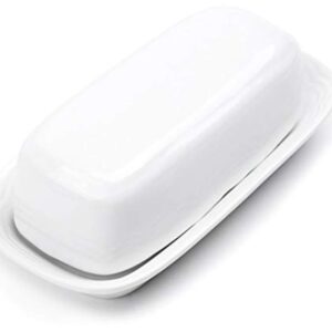 Fox Run Butter Dish, White Stoneware