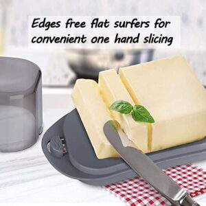 Plastic Butter Dish With Lid, Easy One Hand Slicing Butter Holder, A Perfect butter keeper For Fridge, - Locking Lid - Dishwasher Safe