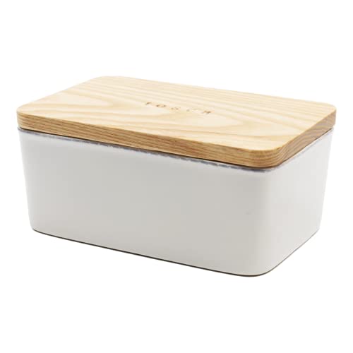 YAMAZAKI Butter Dish Home | Ceramic | Large | Food Storage, White