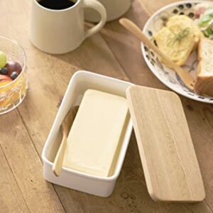 YAMAZAKI Butter Dish Home | Ceramic | Large | Food Storage, White