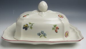 villeroy + boch petite fleur covered rectangular butter excellent