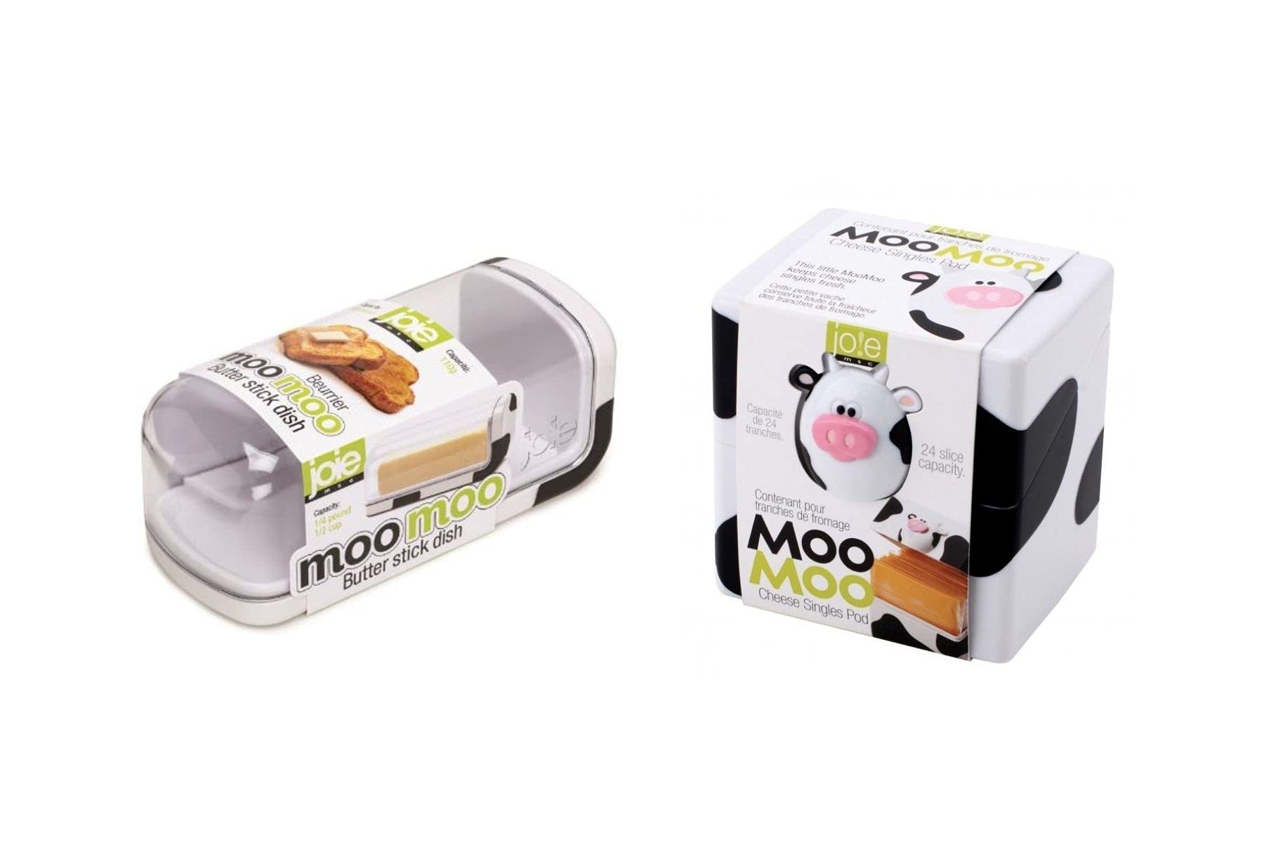 Joie Moo Moo Butter Stick Dish Bundle with Moo Moo Cheese Singles Pod