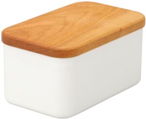 noda horo bt-450 butter case, enamel, 15.9 oz (450 g), white, made in japan