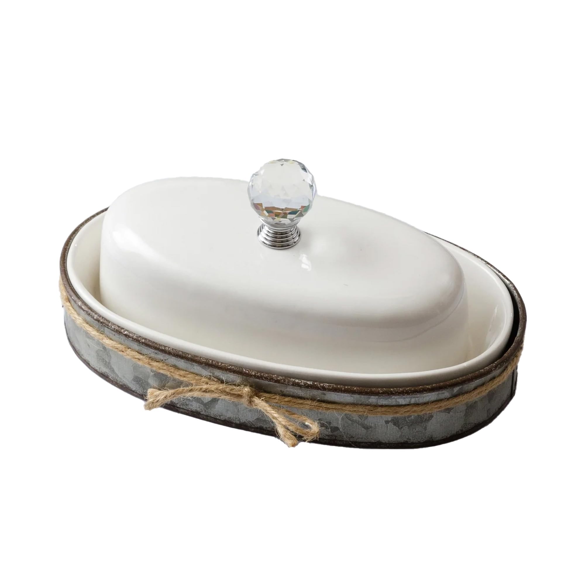 Your Heart's Delight Butter Dish with Galvanized Caddy