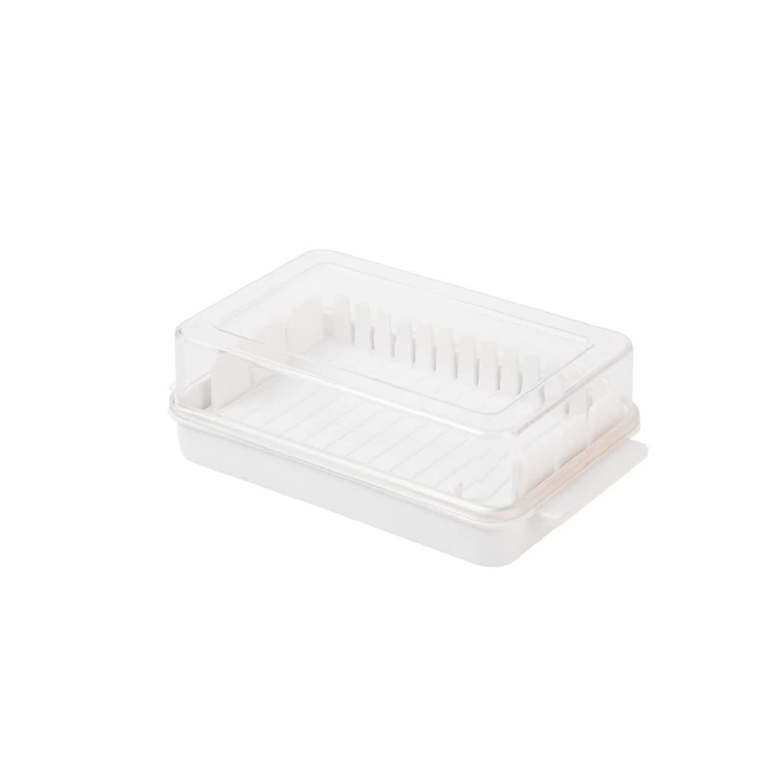 PYOCHOHAN Butter Dish with Lid, Covered Holder for Countertop, Dishwasher Safe Better Butter Spreader Knife with Serrated Edge Shredding Slots (A style)