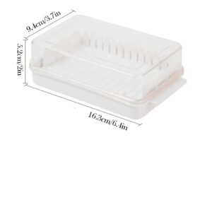 PYOCHOHAN Butter Dish with Lid, Covered Holder for Countertop, Dishwasher Safe Better Butter Spreader Knife with Serrated Edge Shredding Slots (A style)