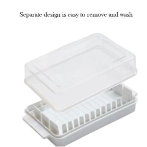 PYOCHOHAN Butter Dish with Lid, Covered Holder for Countertop, Dishwasher Safe Better Butter Spreader Knife with Serrated Edge Shredding Slots (A style)