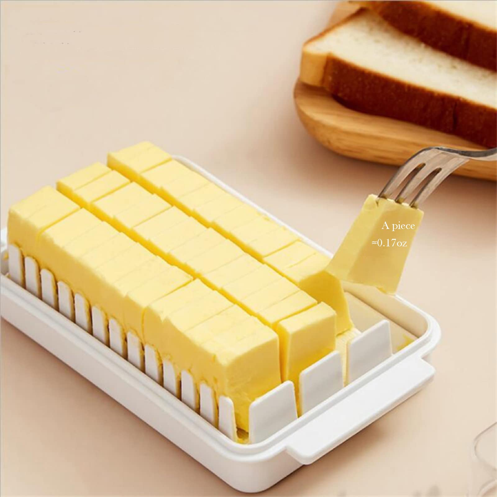 PYOCHOHAN Butter Dish with Lid, Covered Holder for Countertop, Dishwasher Safe Better Butter Spreader Knife with Serrated Edge Shredding Slots (A style)