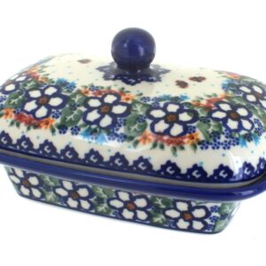 Blue Rose Polish Pottery Scarlett Butter Tub