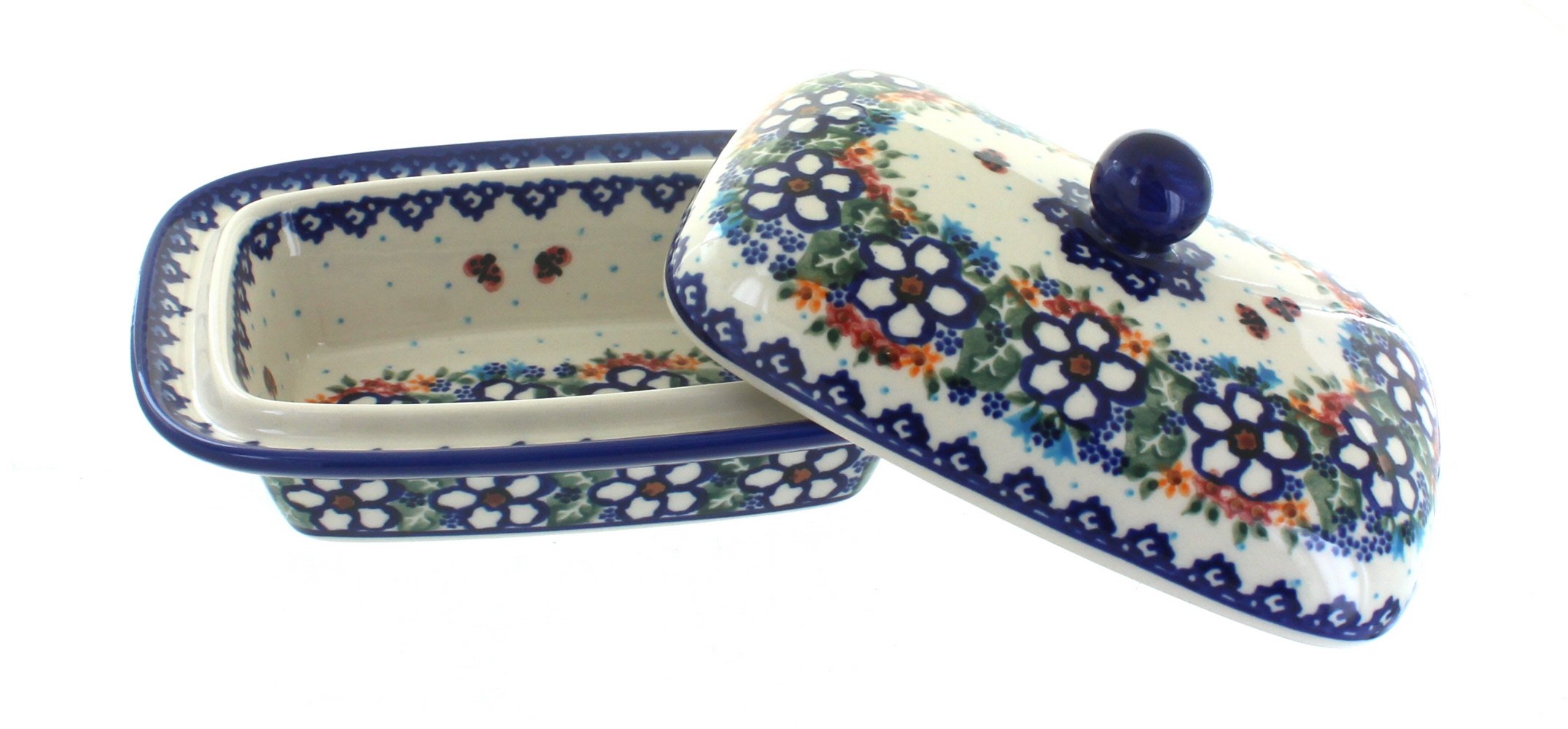 Blue Rose Polish Pottery Scarlett Butter Tub